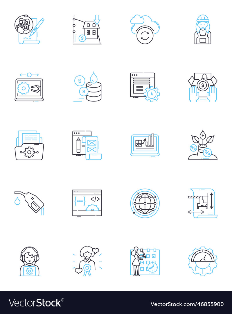 Community progress linear icons set growth Vector Image Community progress linear icons set growth Vector Image