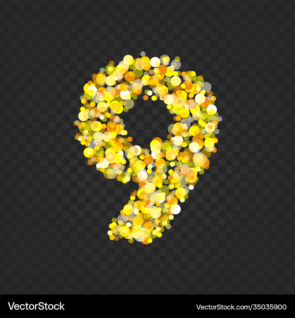 Gold glittering number9t Royalty Free Vector Image