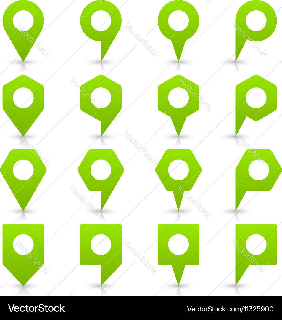 Green blank map pin sign flat location icon Vector Image