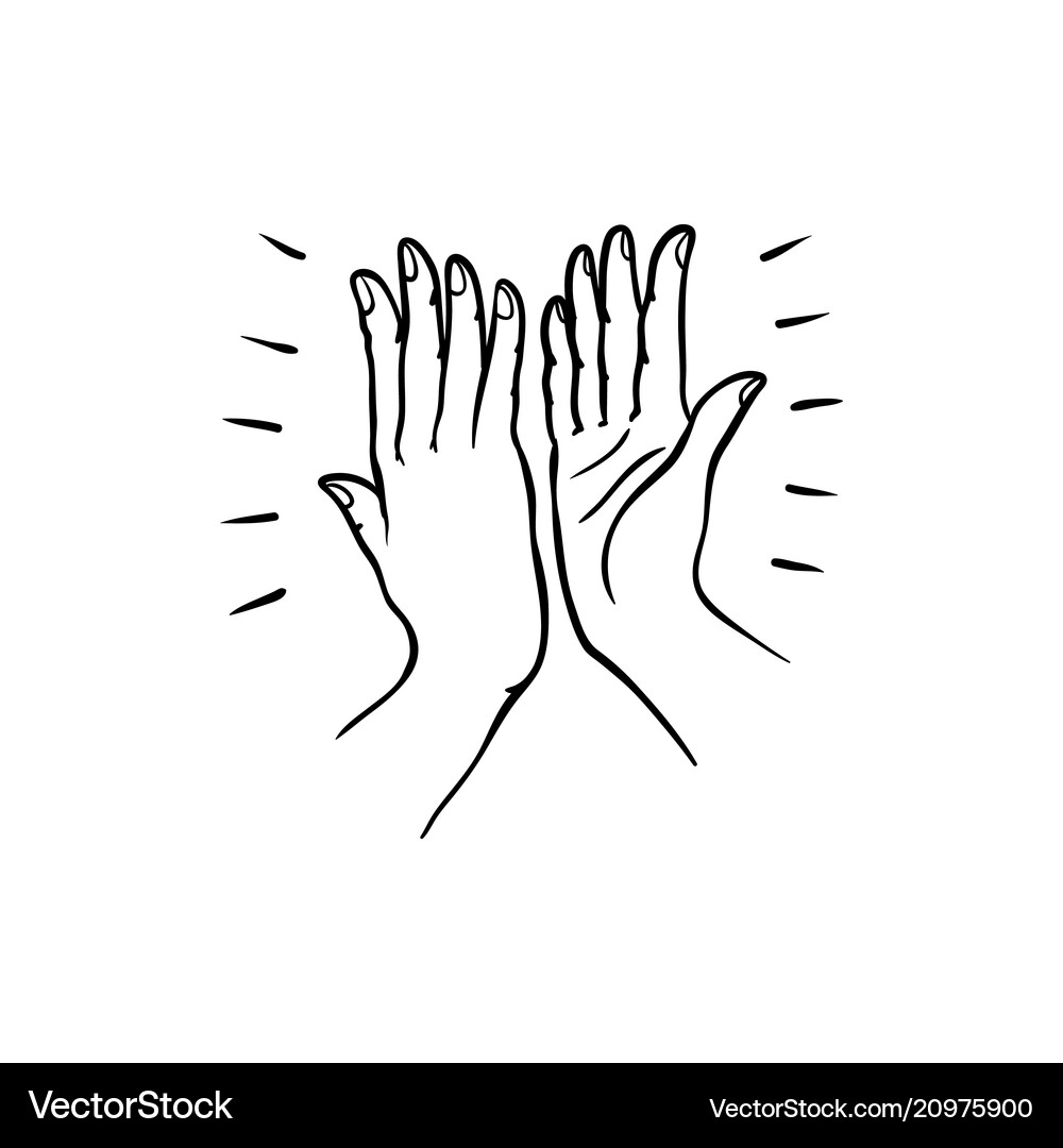 Hand gesture two people giving each other high Vector Image