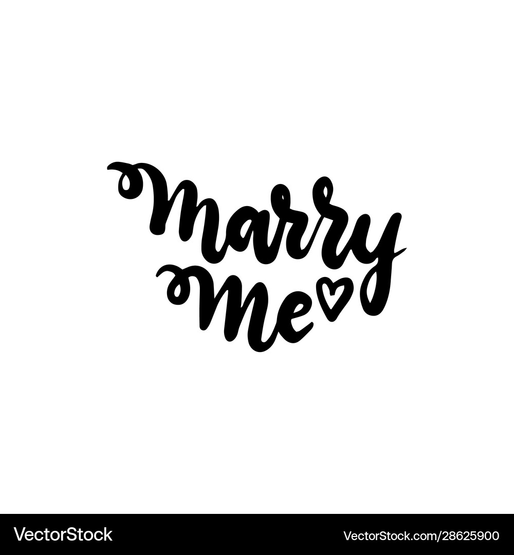 Handwritten lettering marry me Royalty Free Vector Image