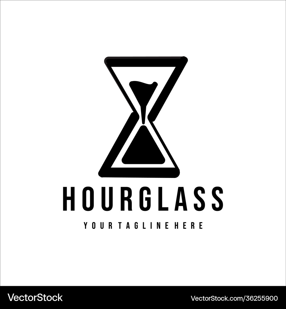 Hourglass vintage simple logo design Royalty Free Vector