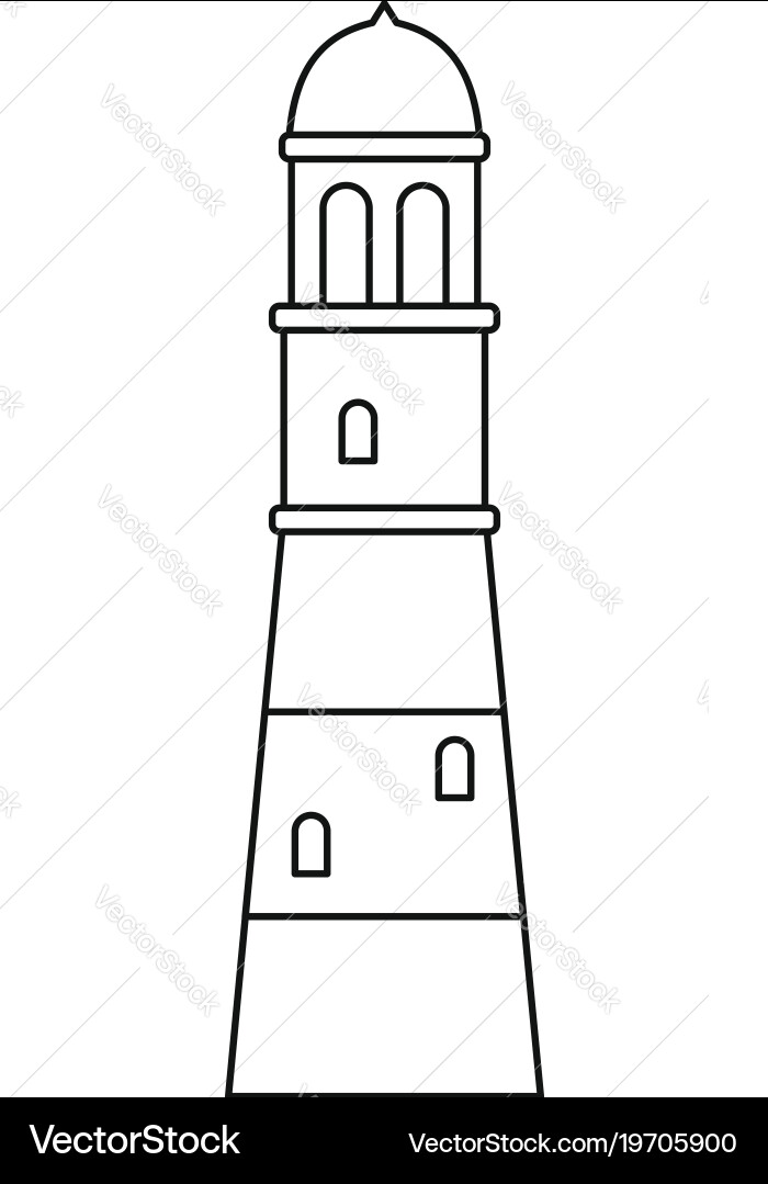 Lighthouse icon outline Royalty Free Vector Image