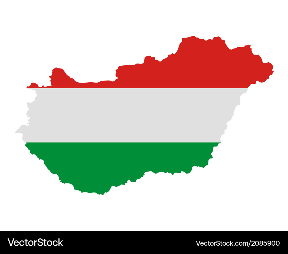 Map and flag of hungary Royalty Free Vector Image