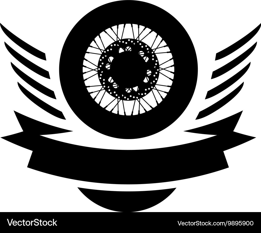 Moto wheel logo symbol Royalty Free Vector Image