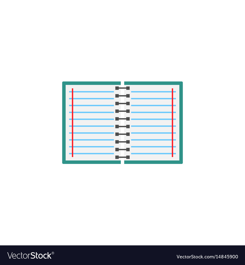 Notebook flat icon education and school element Vector Image