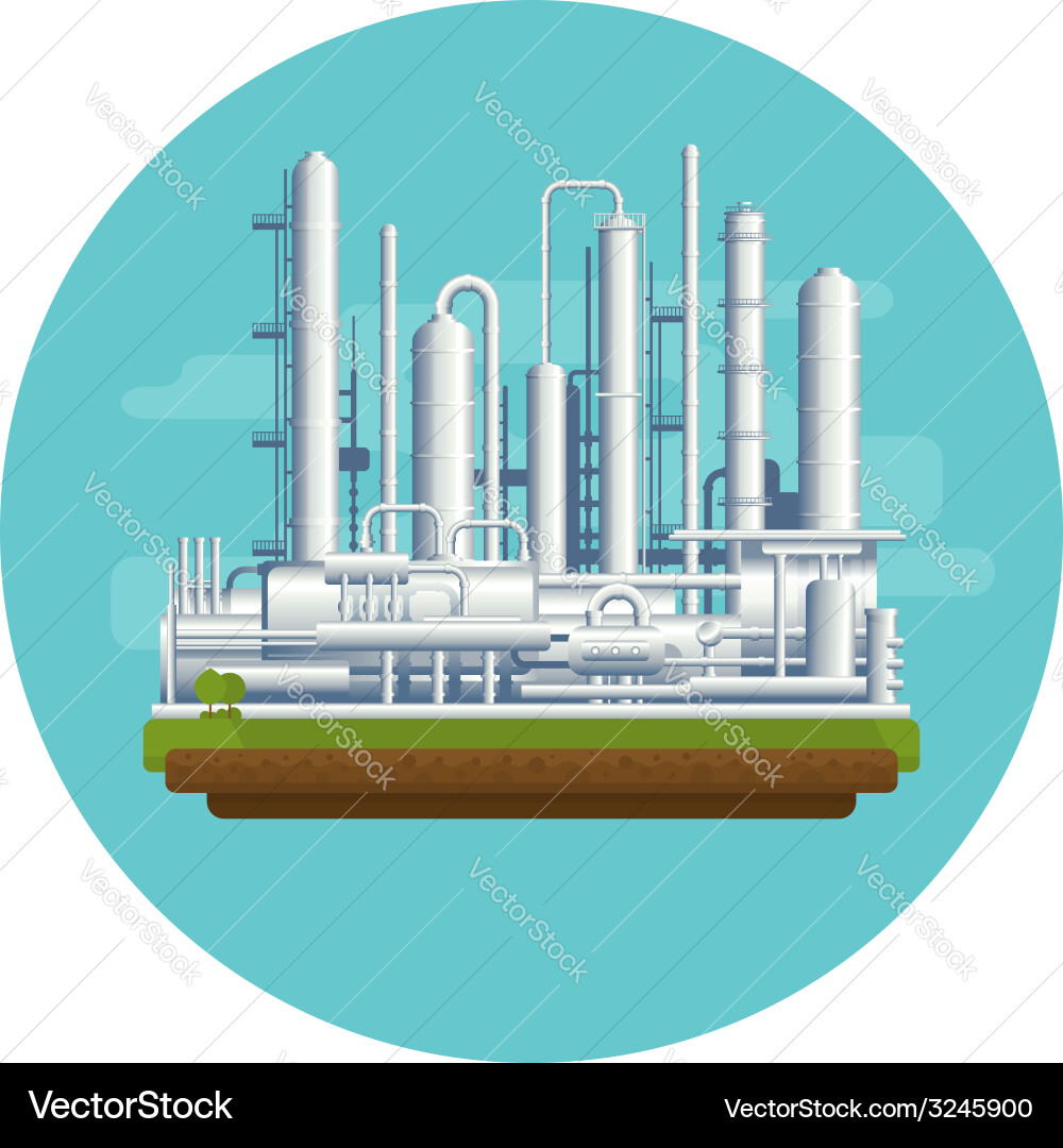 Oil production plant Royalty Free Vector Image