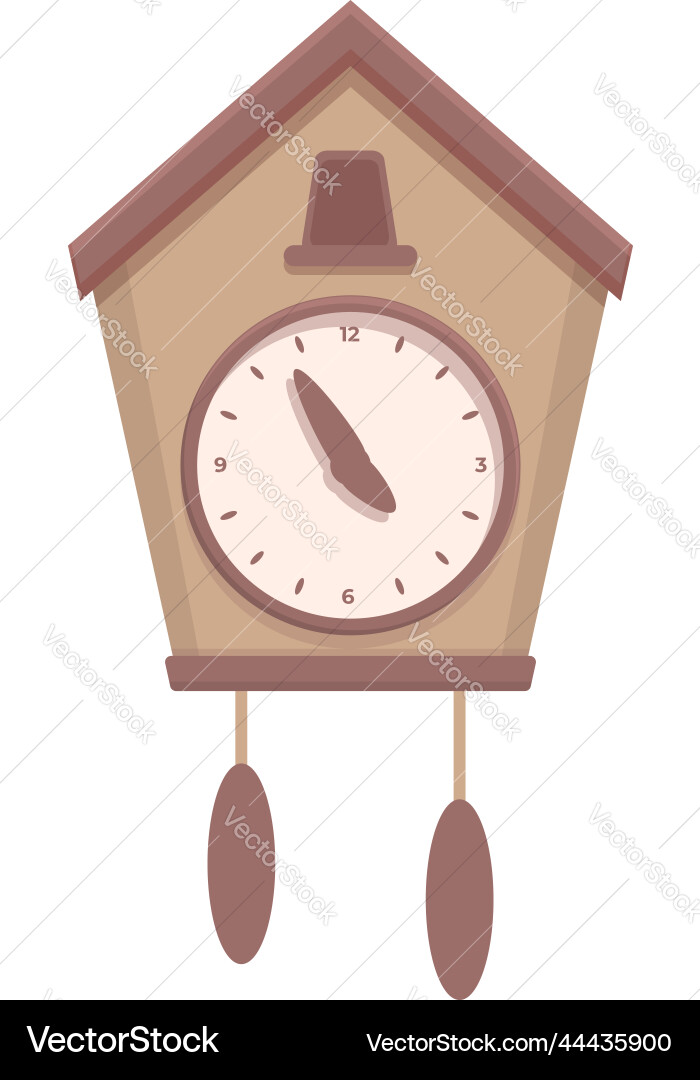 Old cuckoo clock icon cartoon watch time Vector Image