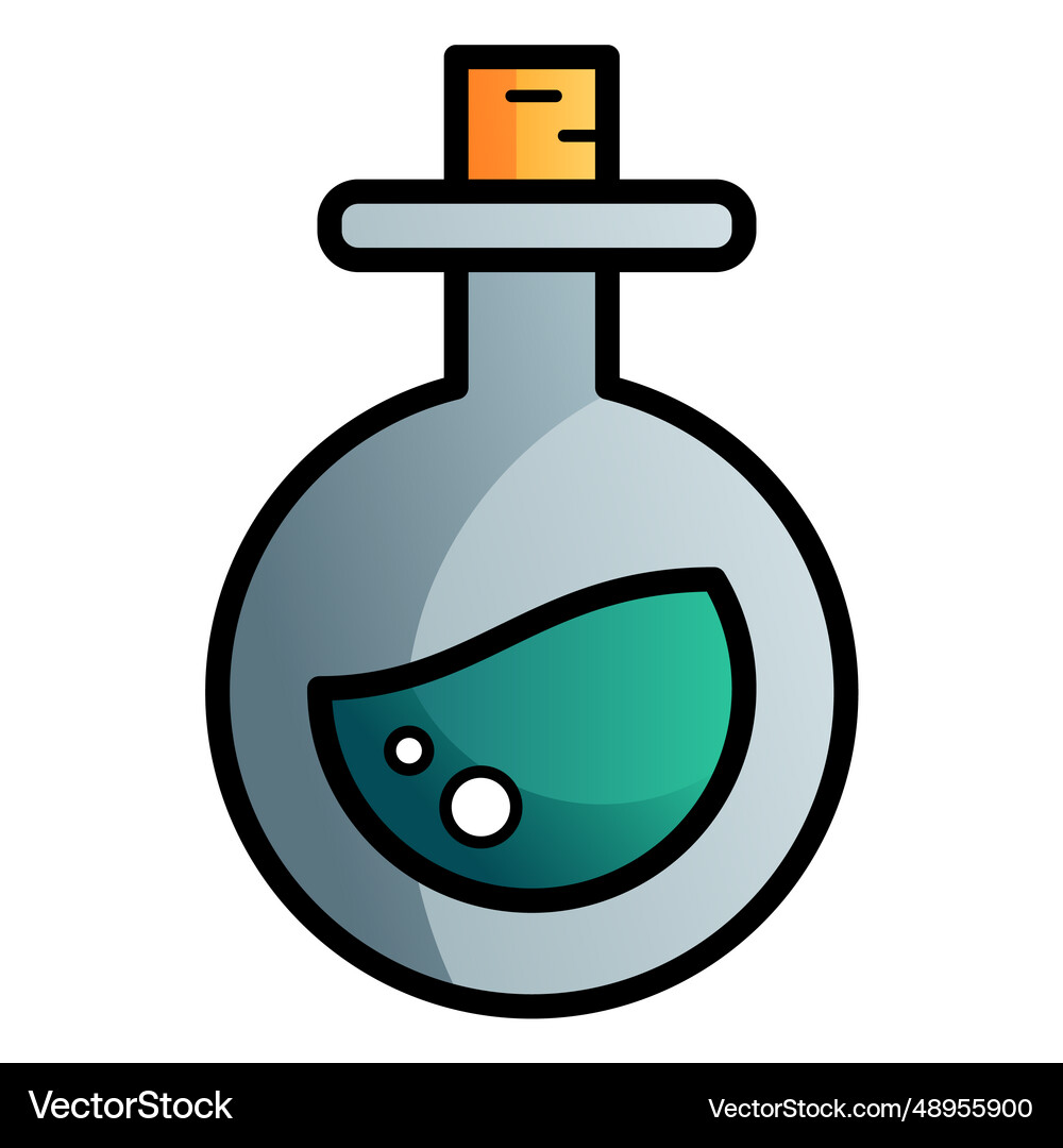 Poison round flask cartoon icon Royalty Free Vector Image