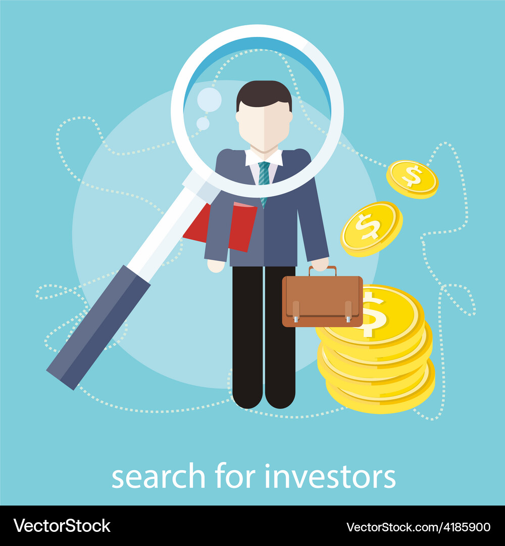 Search for investors Royalty Free Vector Image
