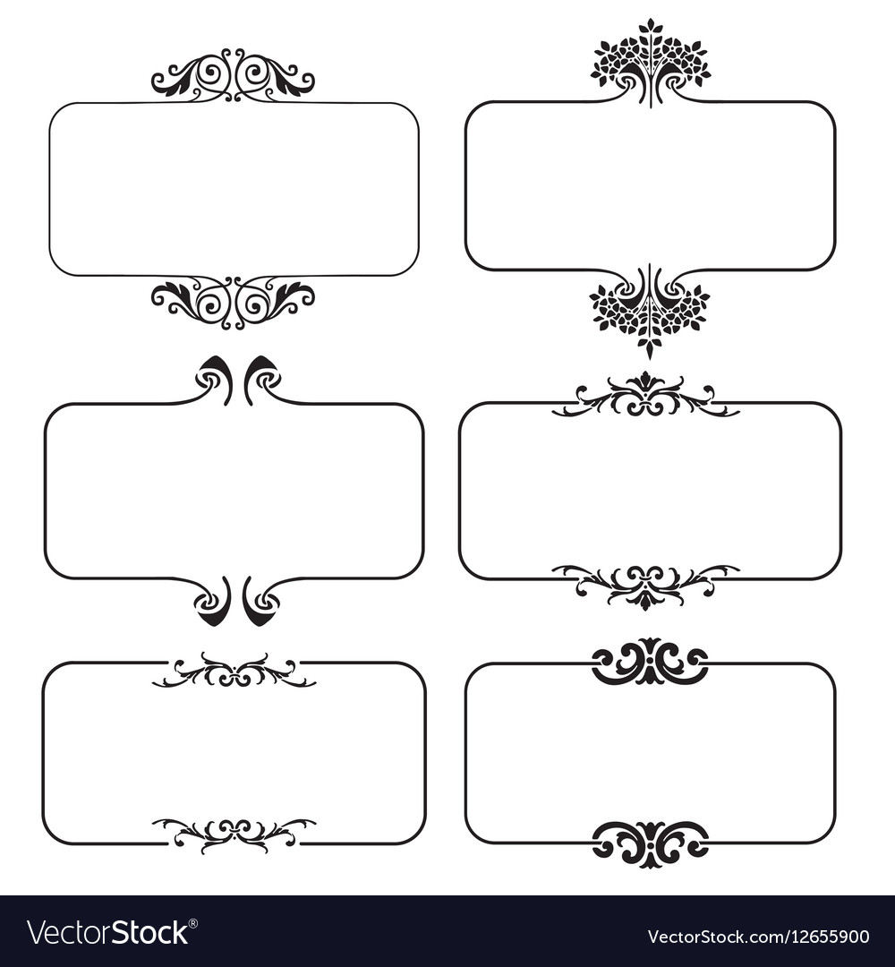 Set calligraphic frames Royalty Free Vector Image