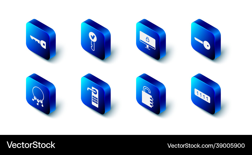 Set key lock on computer monitor password Vector Image