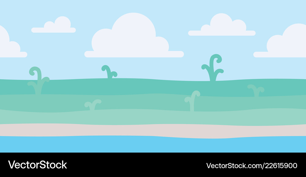 Soft nature landscape with blue sky shore Vector Image