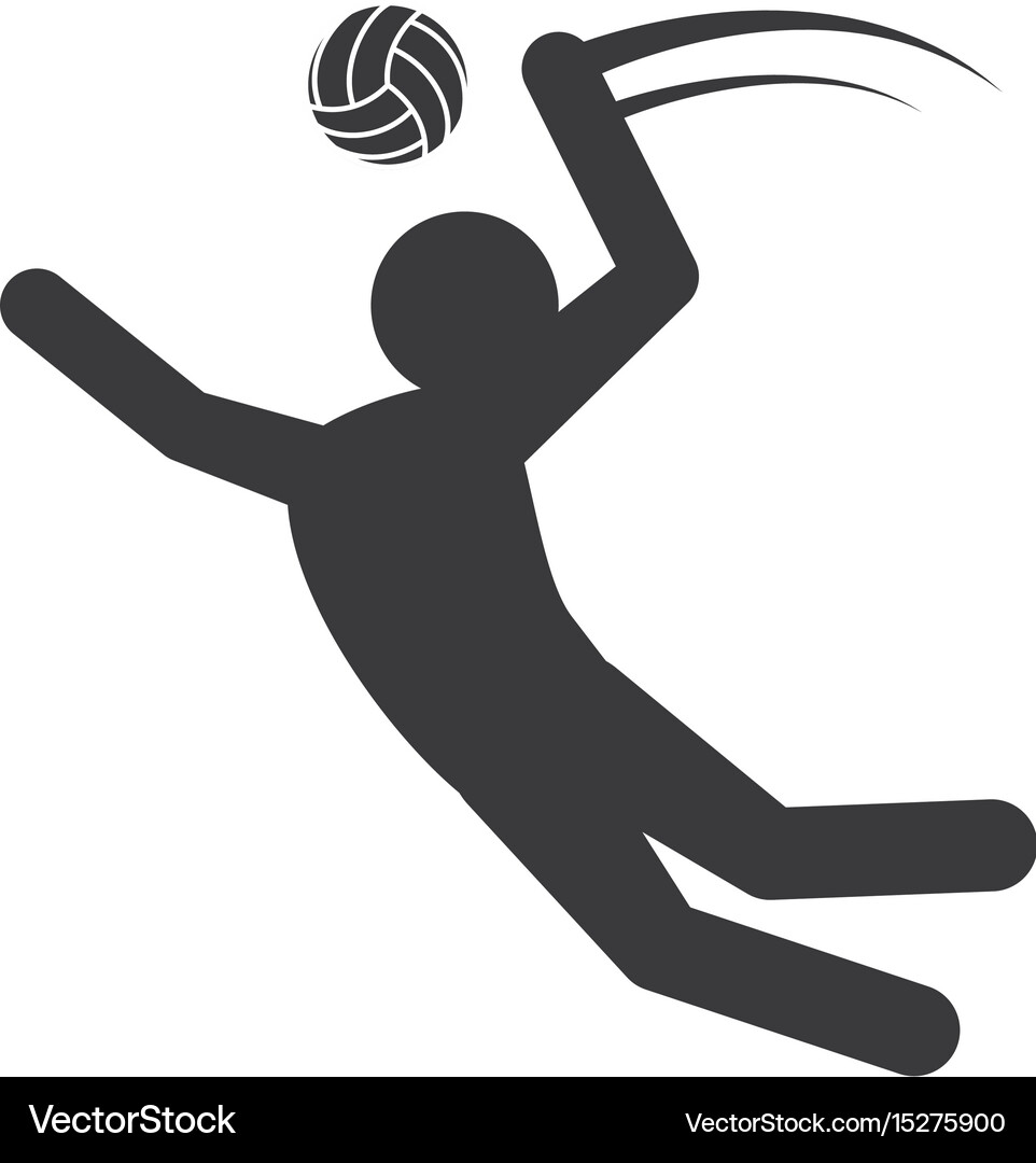 Volleyball player pictograph Royalty Free Vector Image