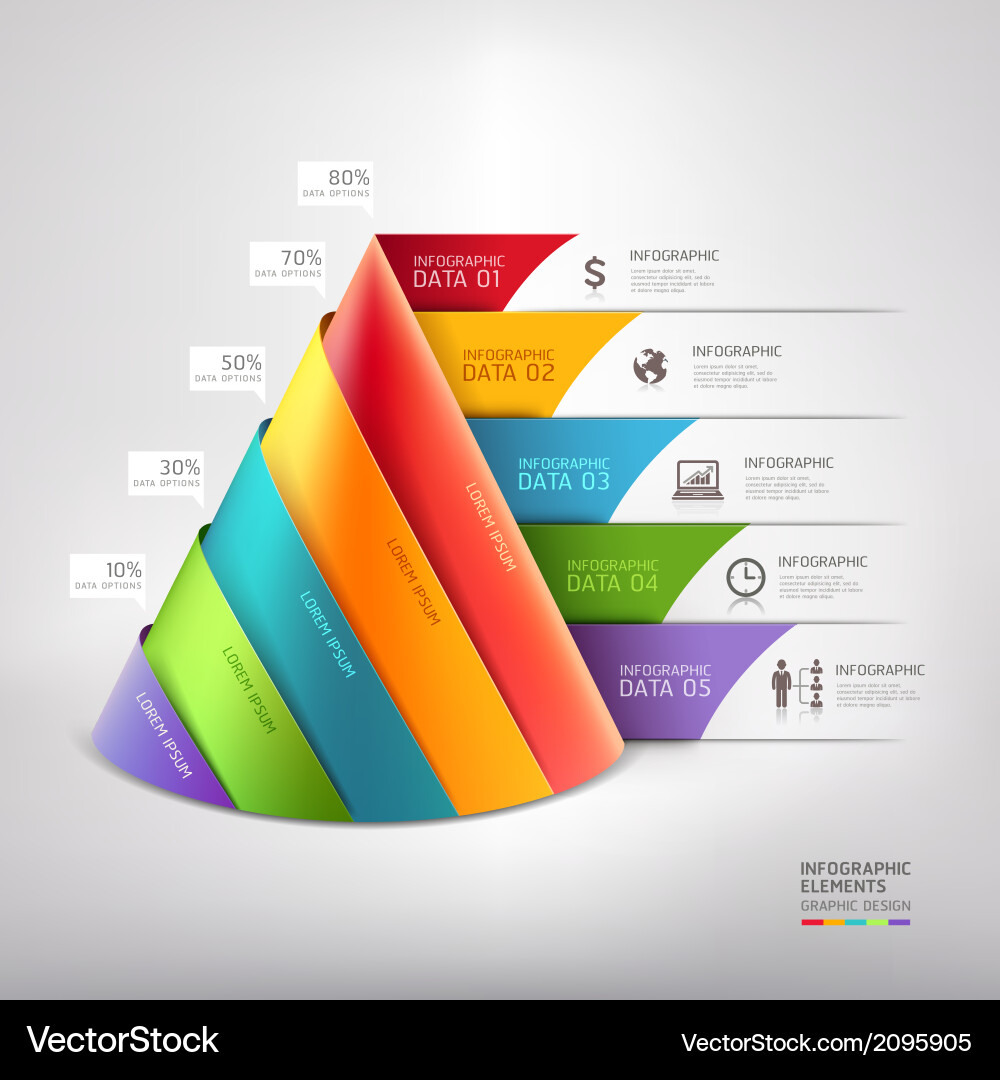 3d cone business infographics diagram Royalty Free Vector