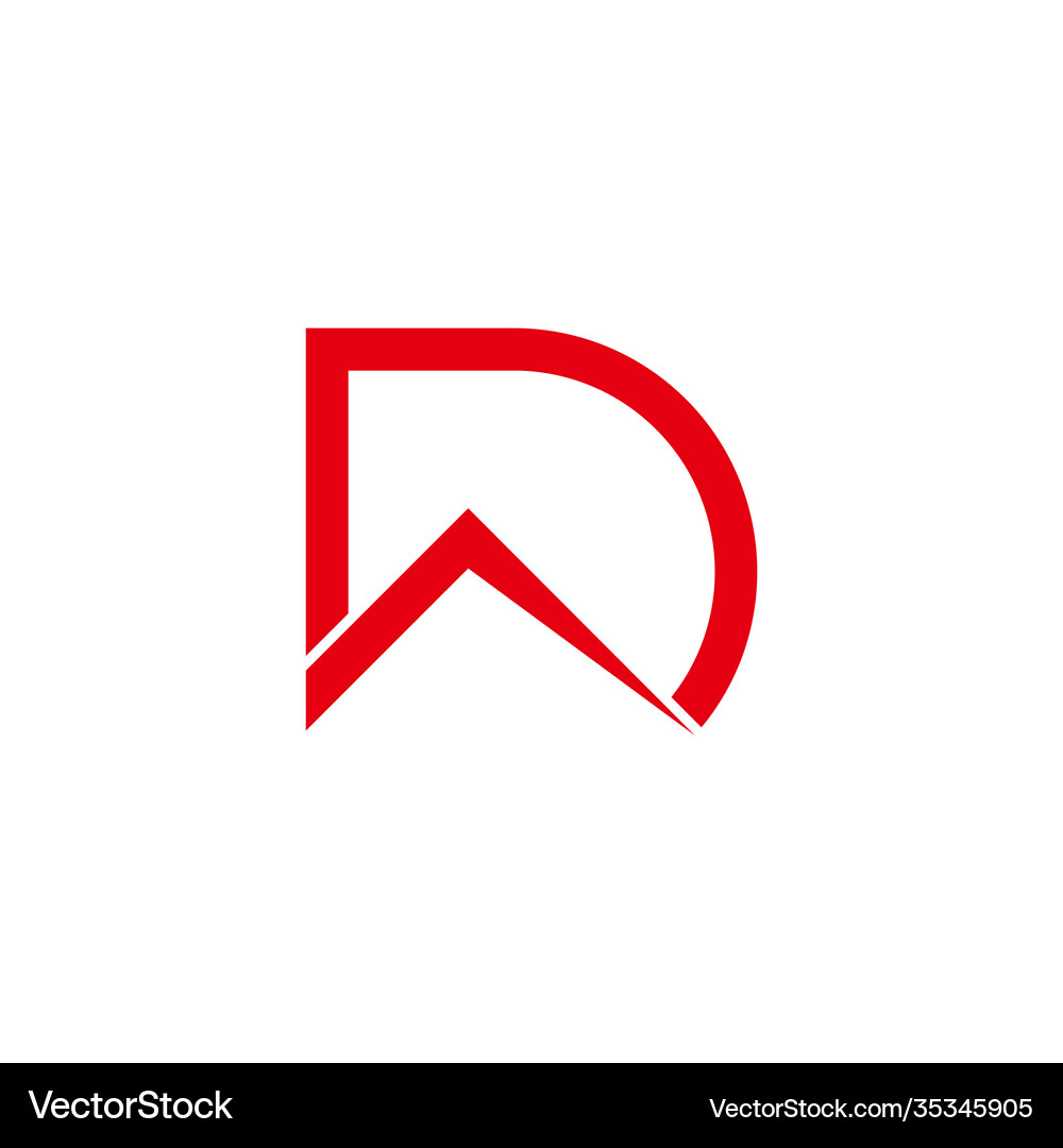 Abstract letter d simple arrow symbol geometry Vector Image