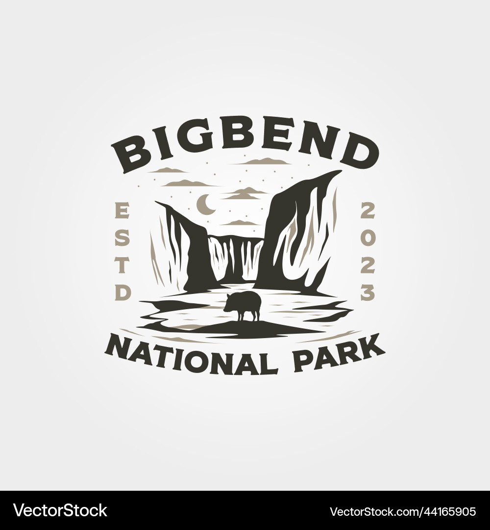 Big bend vintage logo design national Royalty Free Vector