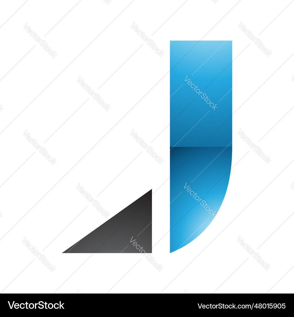 Blue and black glossy letter j icon Royalty Free Vector