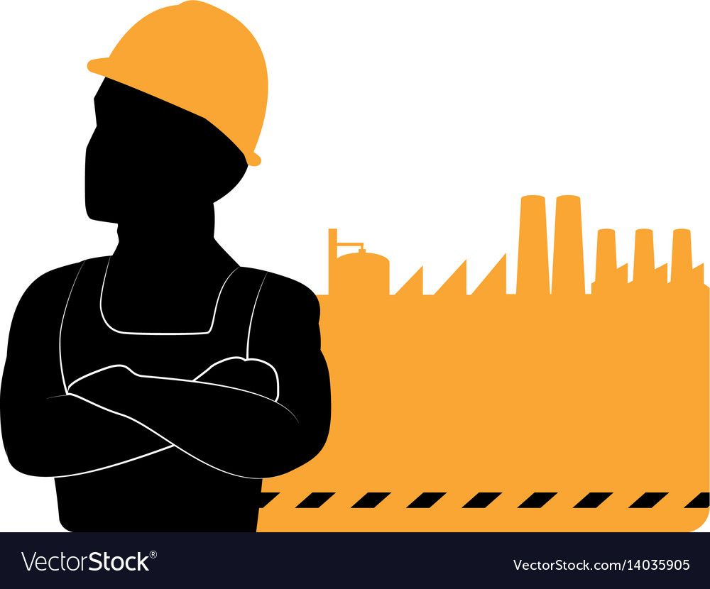Construction worker profile Royalty Free Vector Image