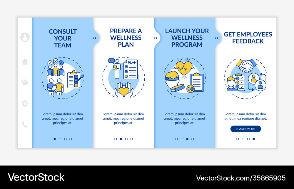 Corporate wellness success tips onboarding Vector Image