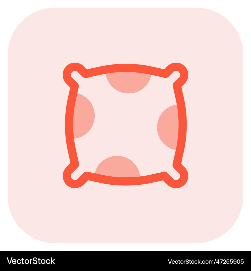 Fluffy pillow for bedroom decoration Royalty Free Vector