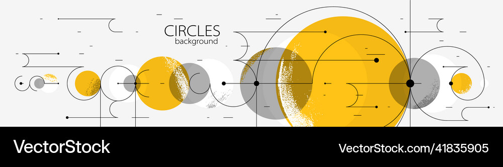 Geometric background with circles and lines art Vector Image