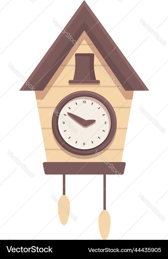 Hour cuckoo clock icon cartoon old watch Vector Image