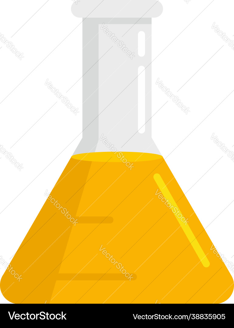 Medical flask icon flat isolated Royalty Free Vector Image