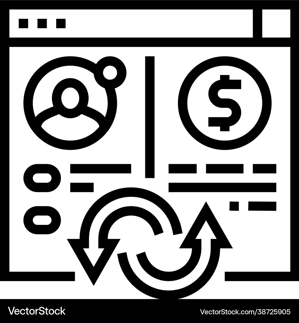 Money transaction line icon Royalty Free Vector Image