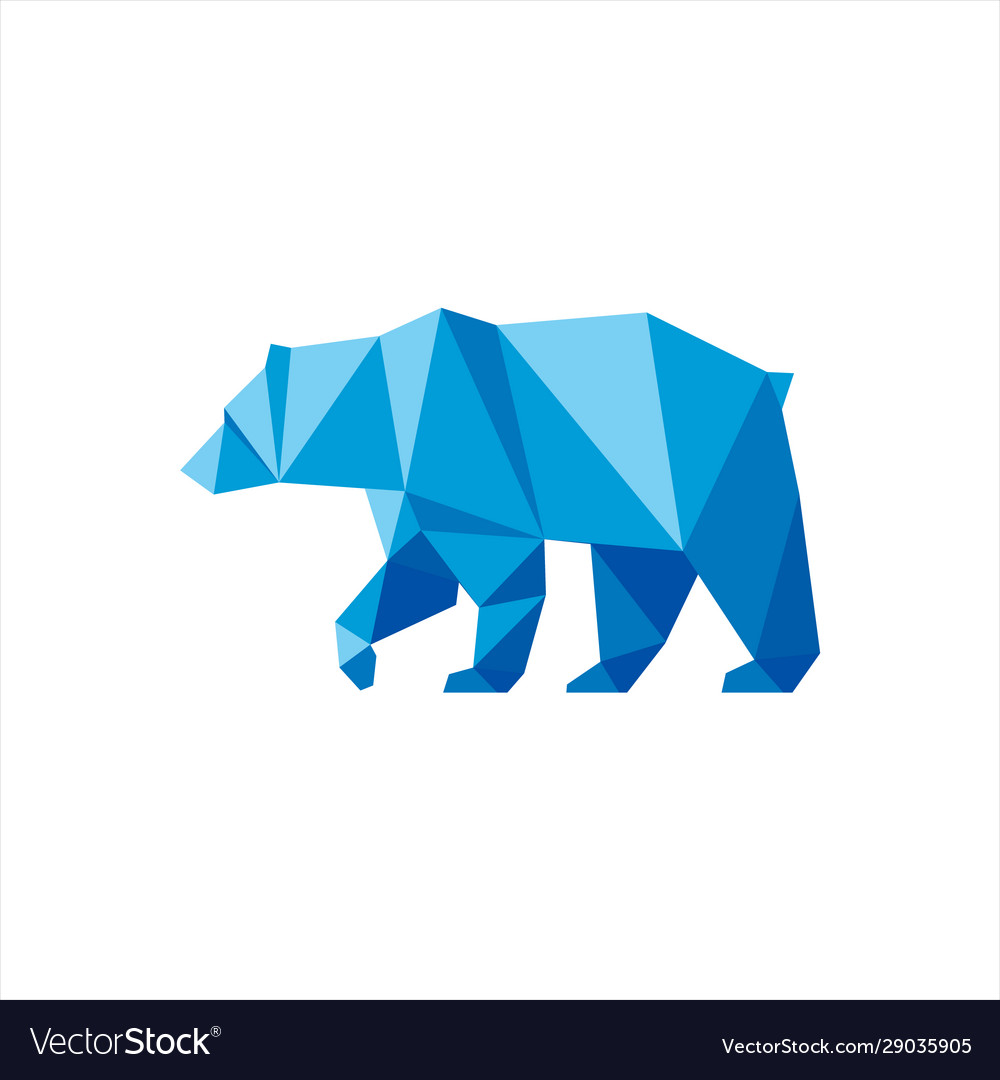 Polygonal shape bear logo animals Royalty Free Vector Image Polygonal shape bear logo animals Royalty Free Vector Image