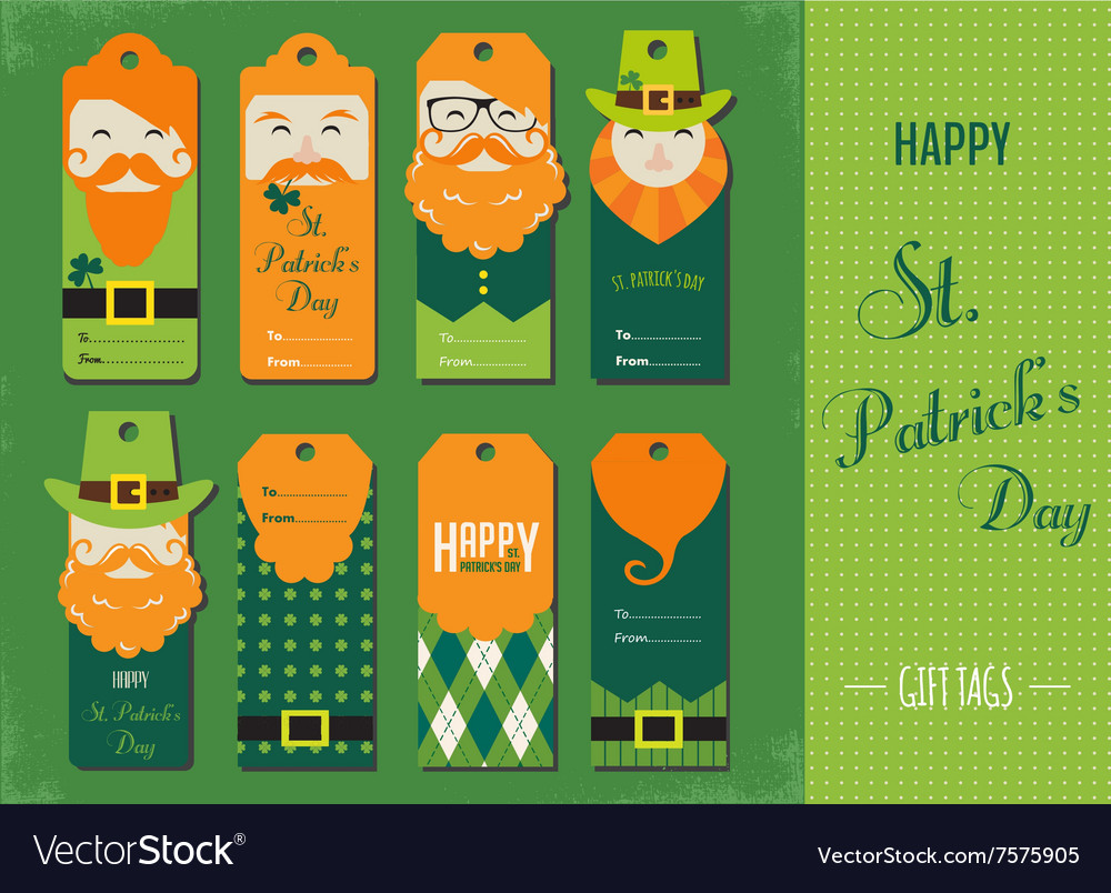 Saint patricks day gift tags Royalty Free Vector Image