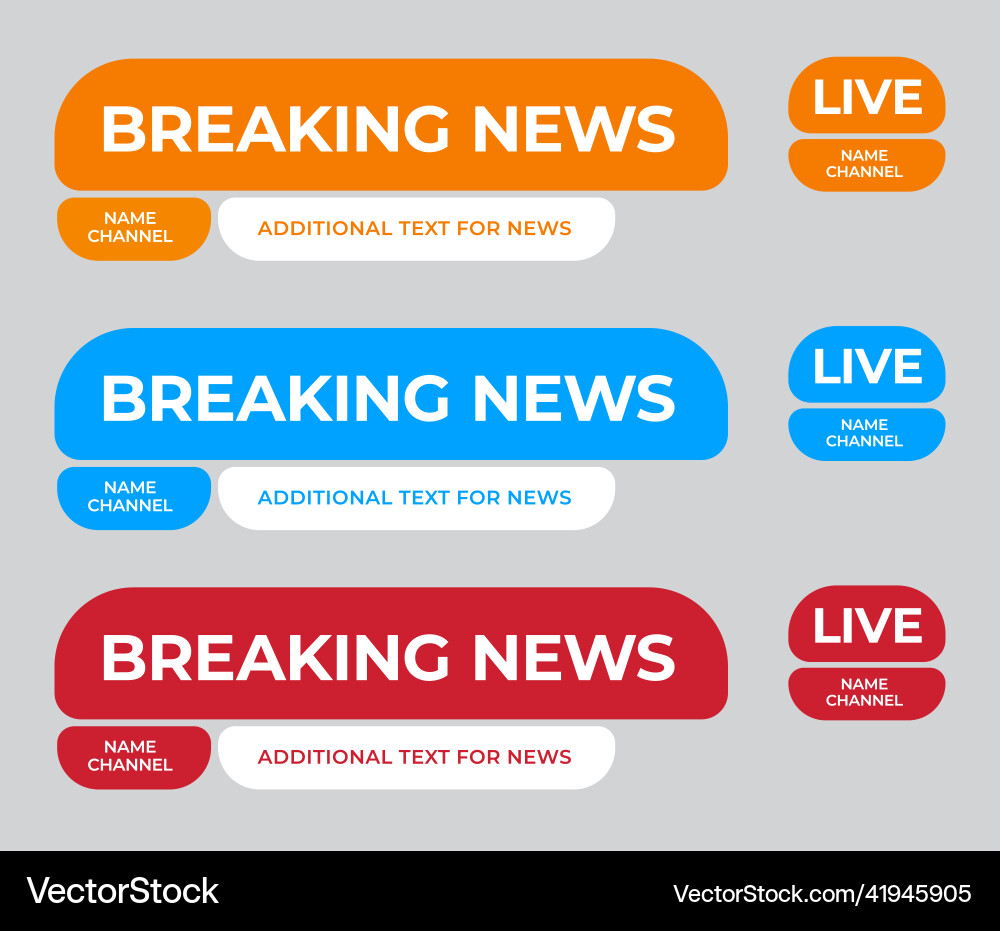 Set of lower third the screen for titles Vector Image