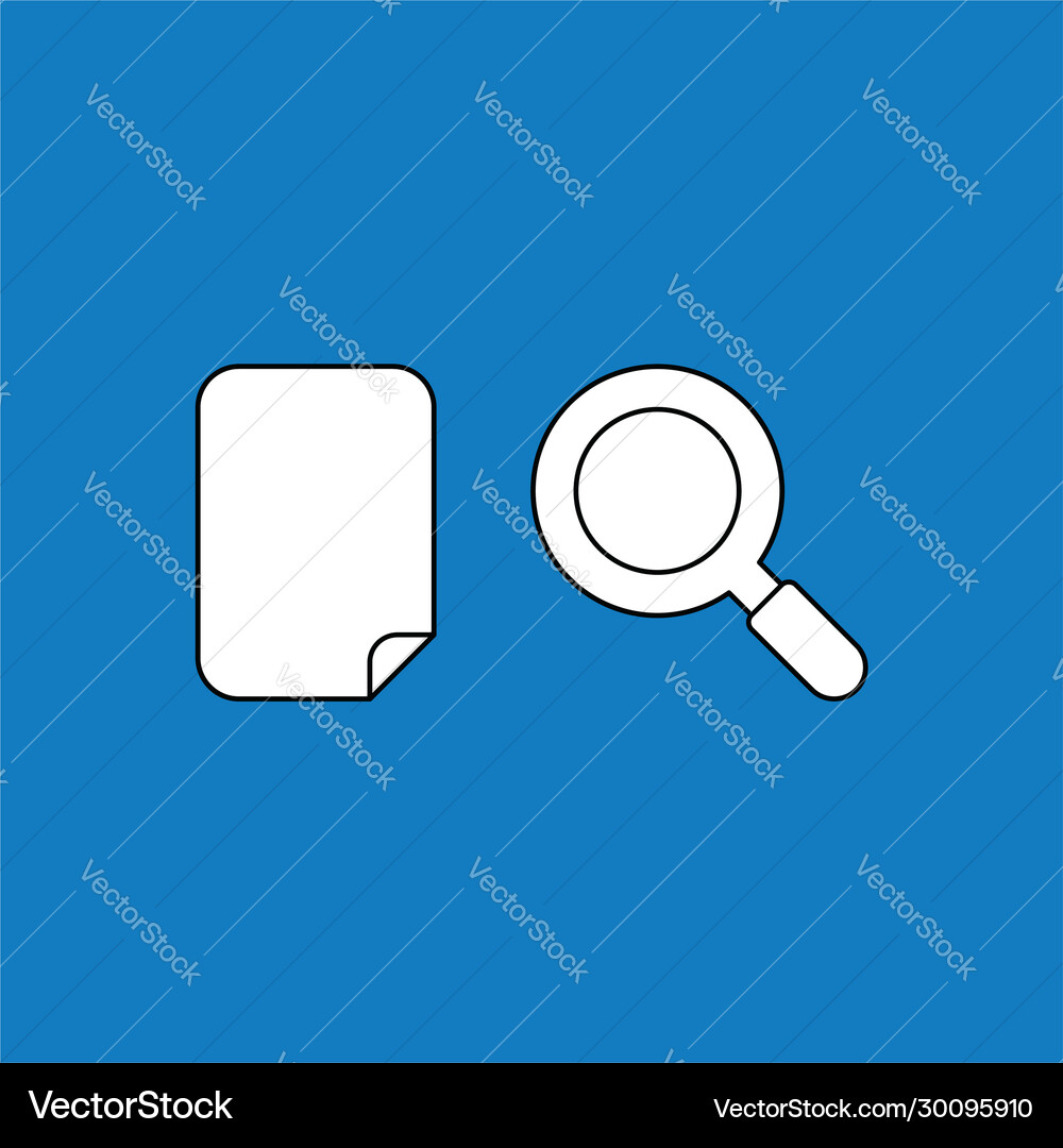 Concept blank paper with magnifying glass Vector Image