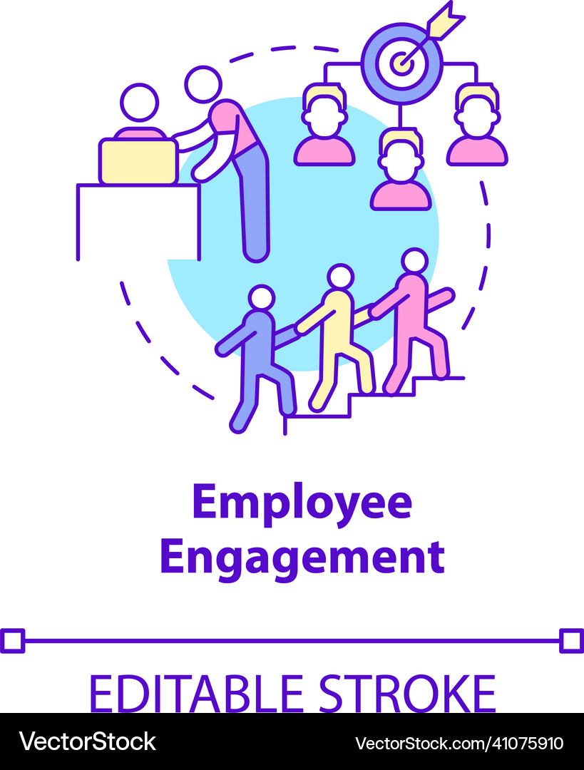 Employee engagement concept icon Royalty Free Vector Image