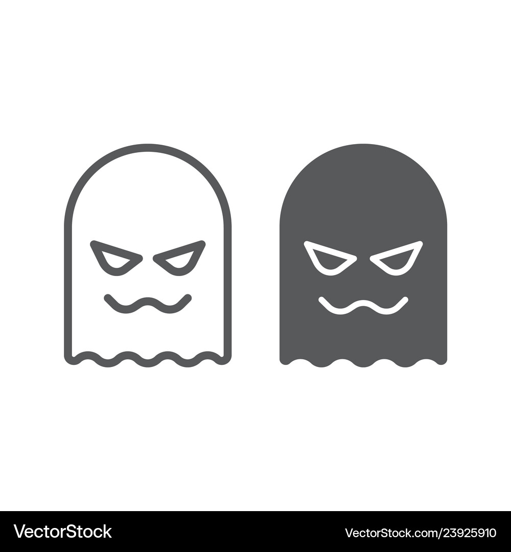 Ghost line and glyph icon horror and character Vector Image