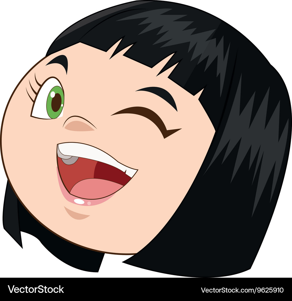 Little girl smiling icon Royalty Free Vector Image