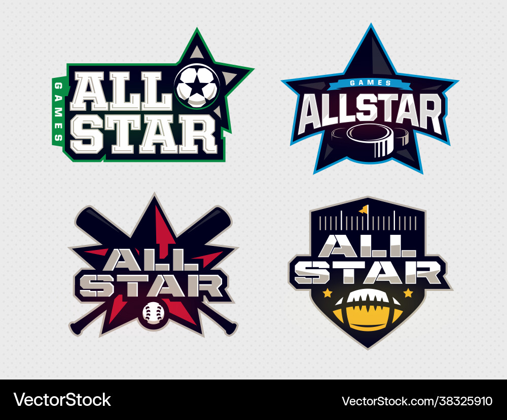 Modern professional emblem all star collection Vector Image