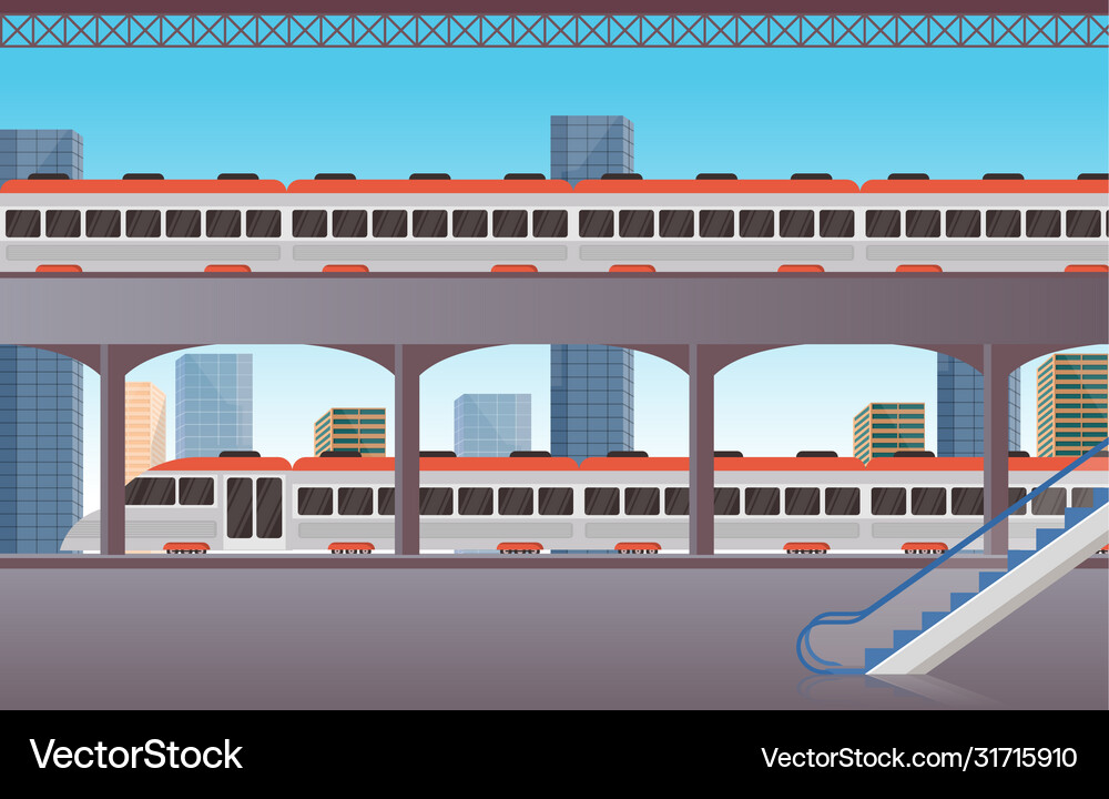 Railway public transport commuter metro train Vector Image