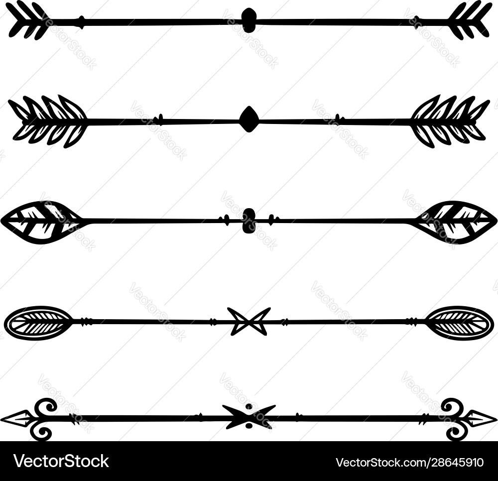 Set hand drawn text dividers for poster card Vector Image