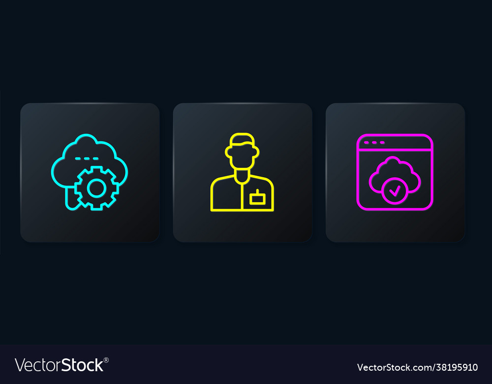 Set line cloud technology data transfer Royalty Free Vector Set line cloud technology data transfer Royalty Free Vector