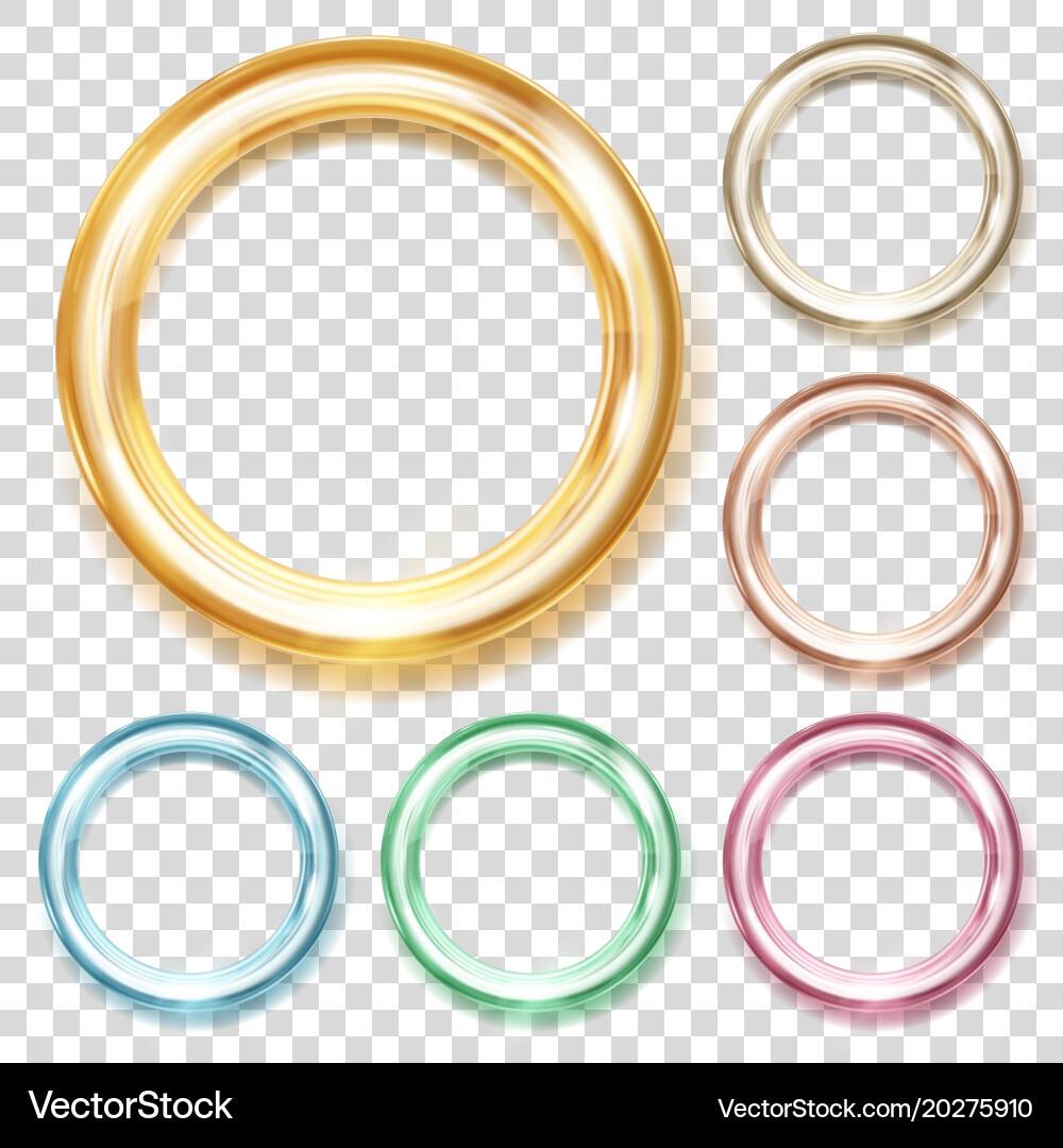 Set of colored metallic rings Royalty Free Vector Image