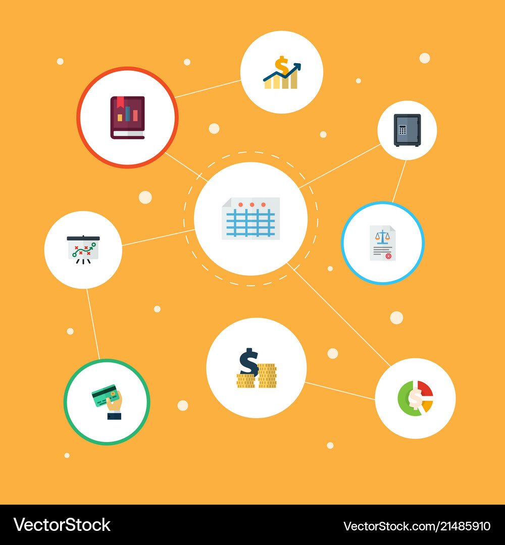 Set registration icons flat style symbols Vector Image