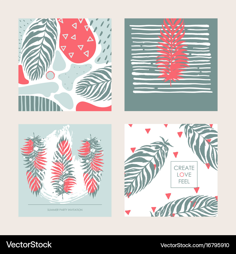 Set with decorative of square cards Royalty Free Vector