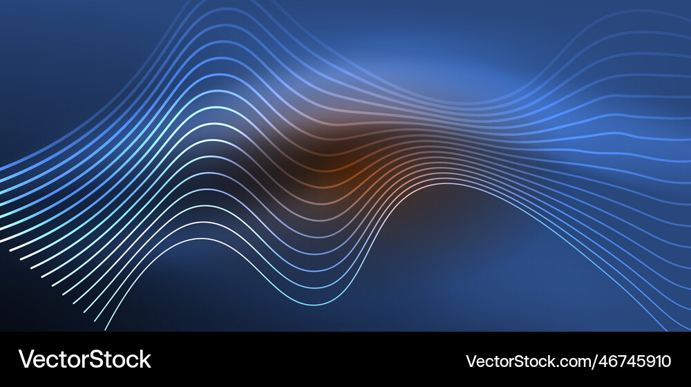 Shiny glowing neon wave neon light or laser show Vector Image