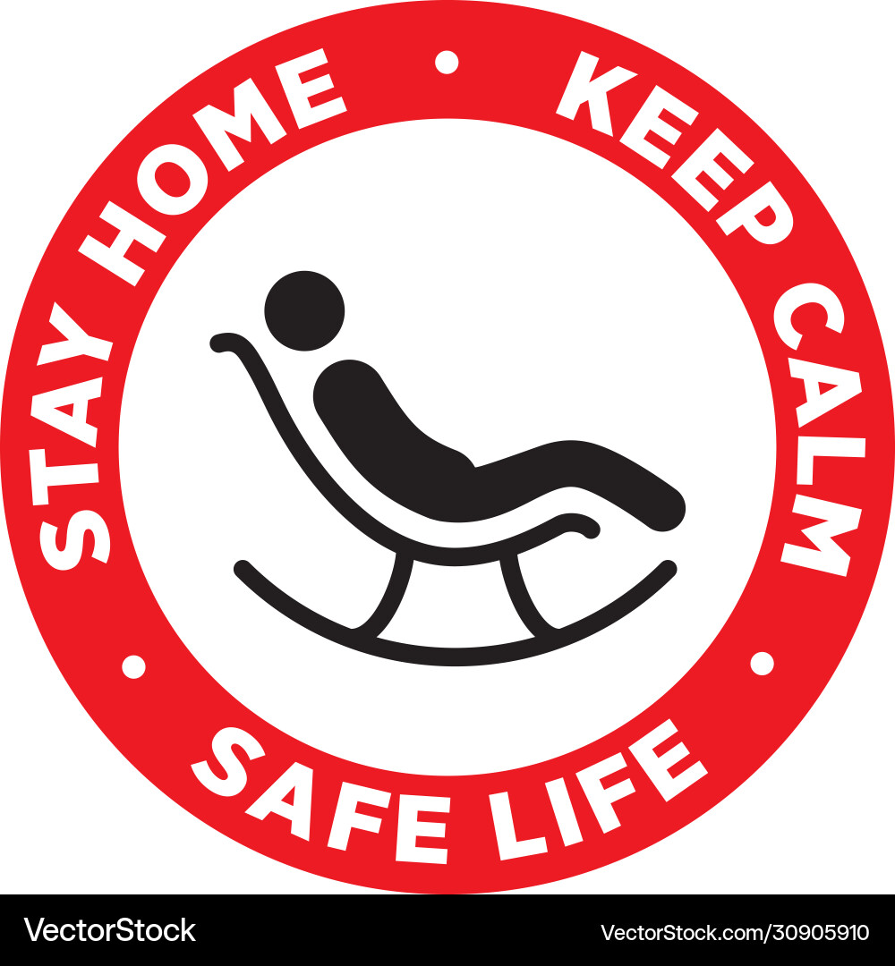 Stay home signage or sticker Royalty Free Vector Image