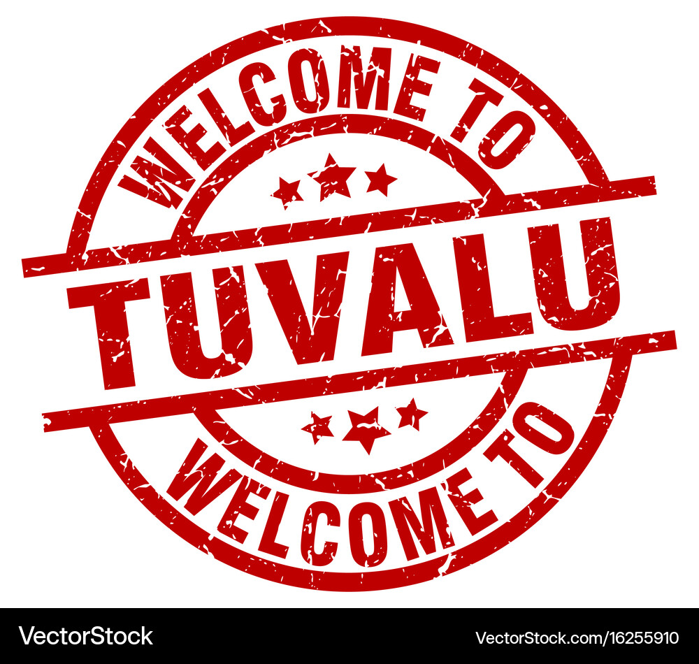 Welcome to tuvalu red stamp Royalty Free Vector Image