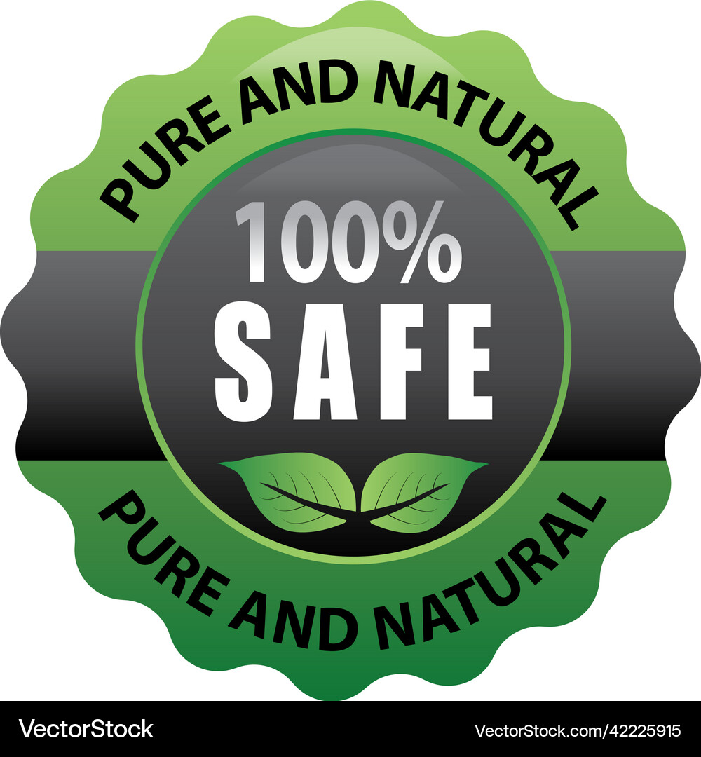 100 percent safe product Royalty Free Vector Image