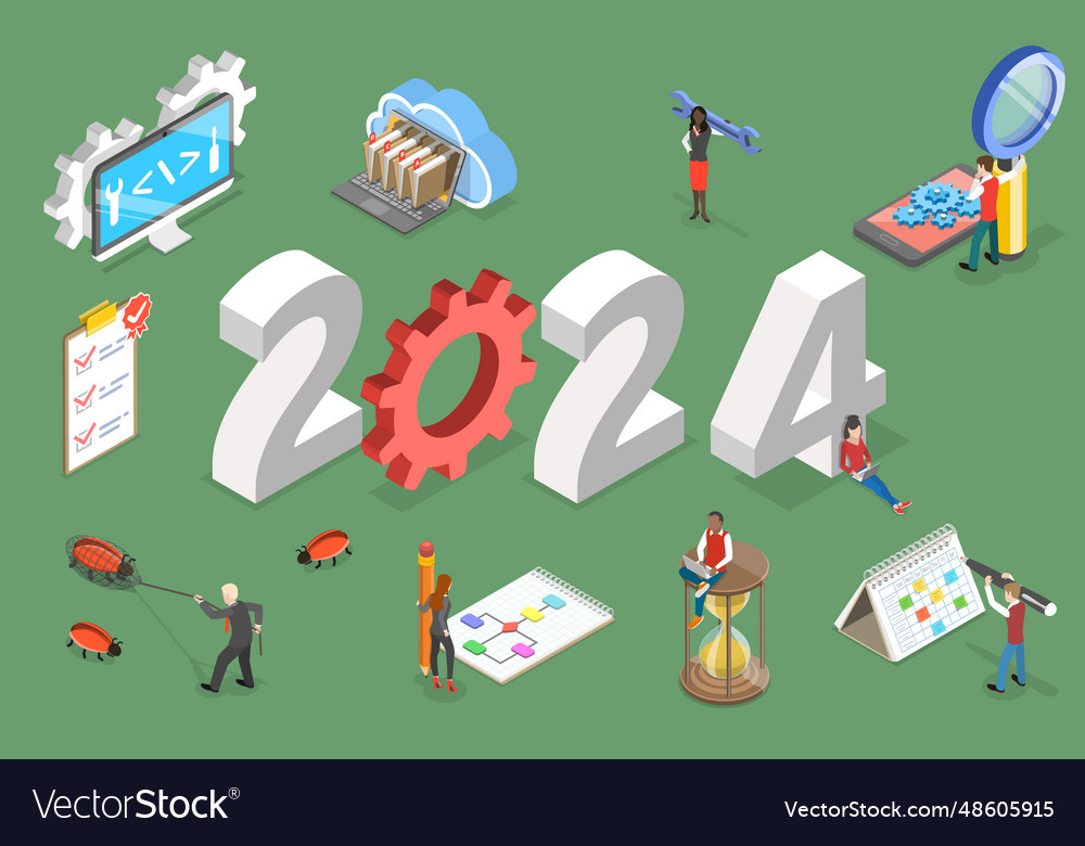 3d isometric flat conceptual Royalty Free Vector Image