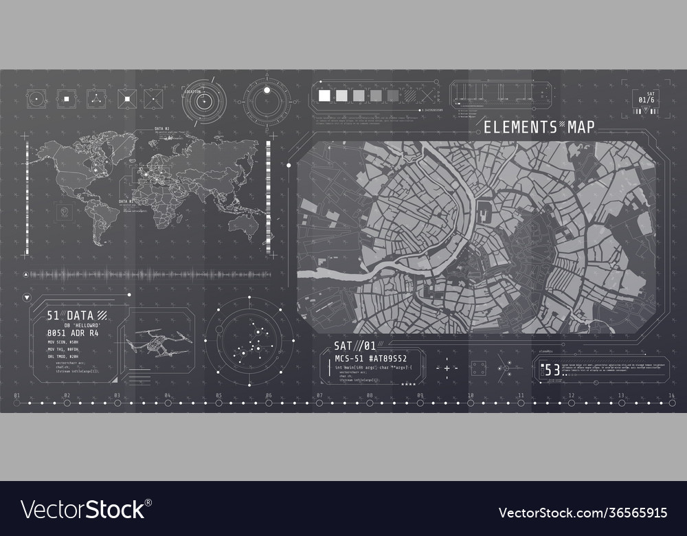 A set thin elements on topic map search Royalty Free Vector