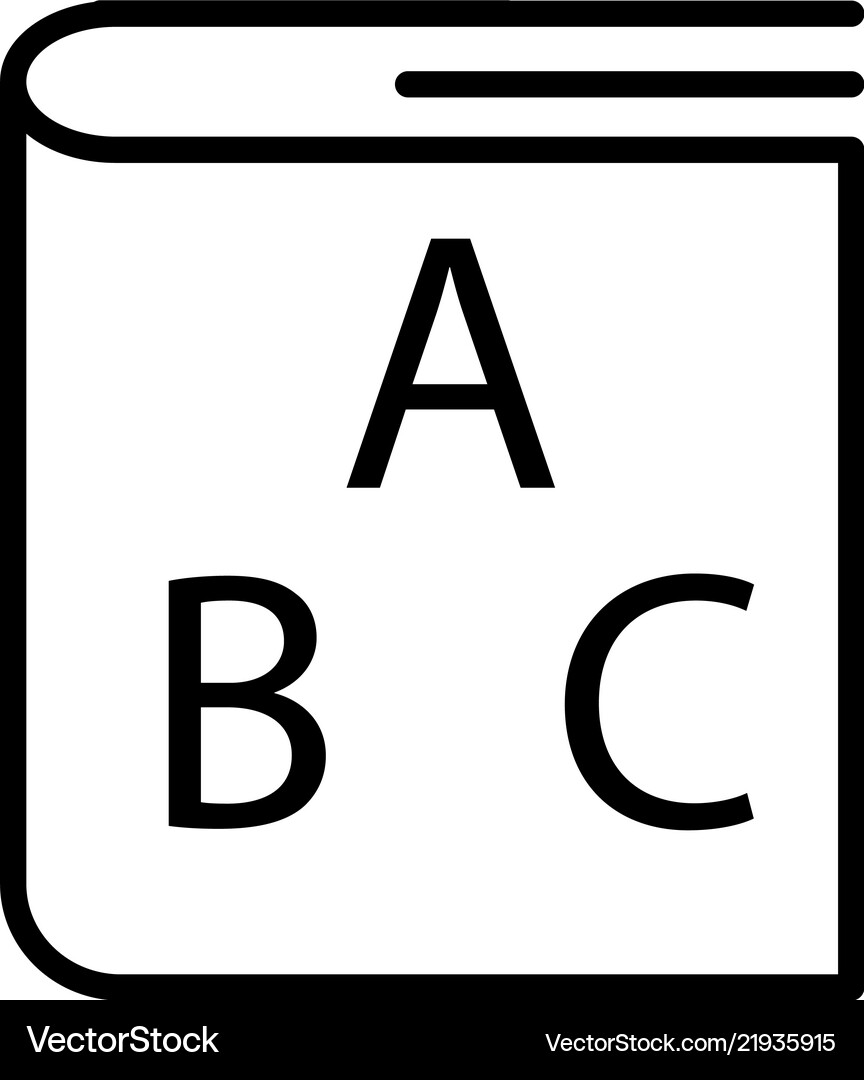 Abc book outline icon linear style sign Royalty Free Vector